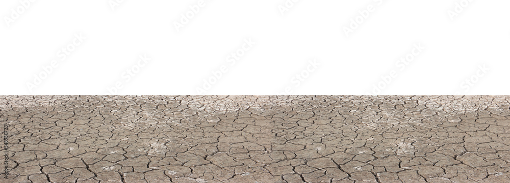 Soil drought of dry cracked landscape isolated on transparent ...