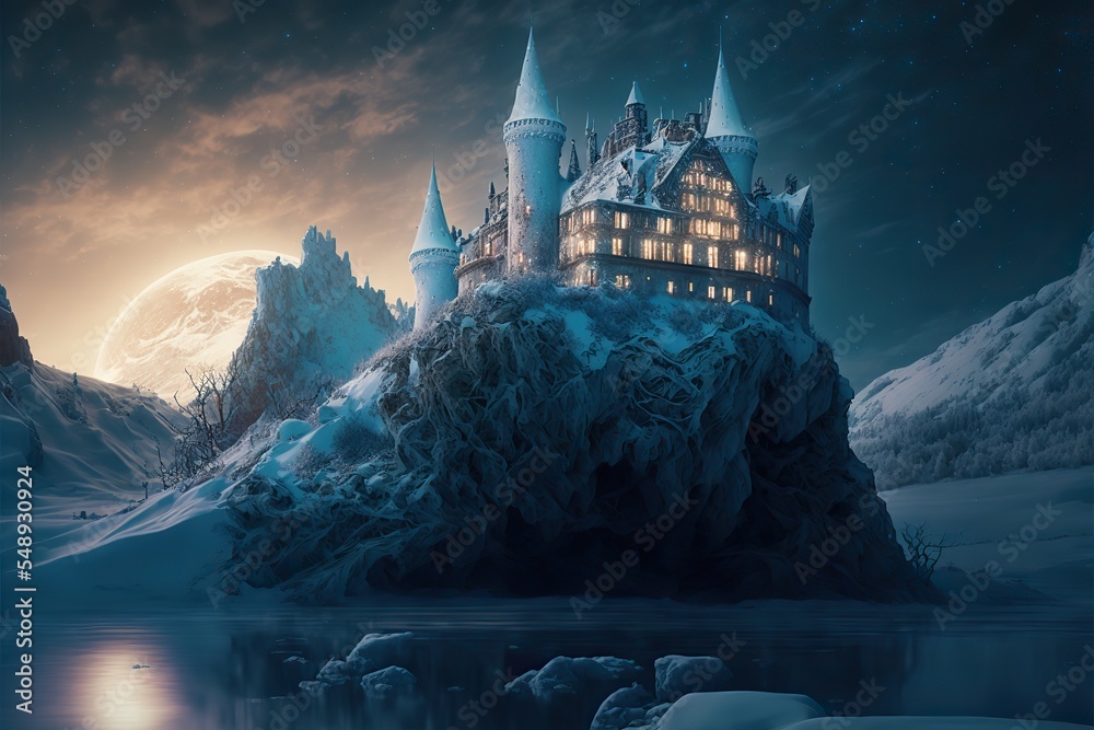 Snow Ice Inside A Castle