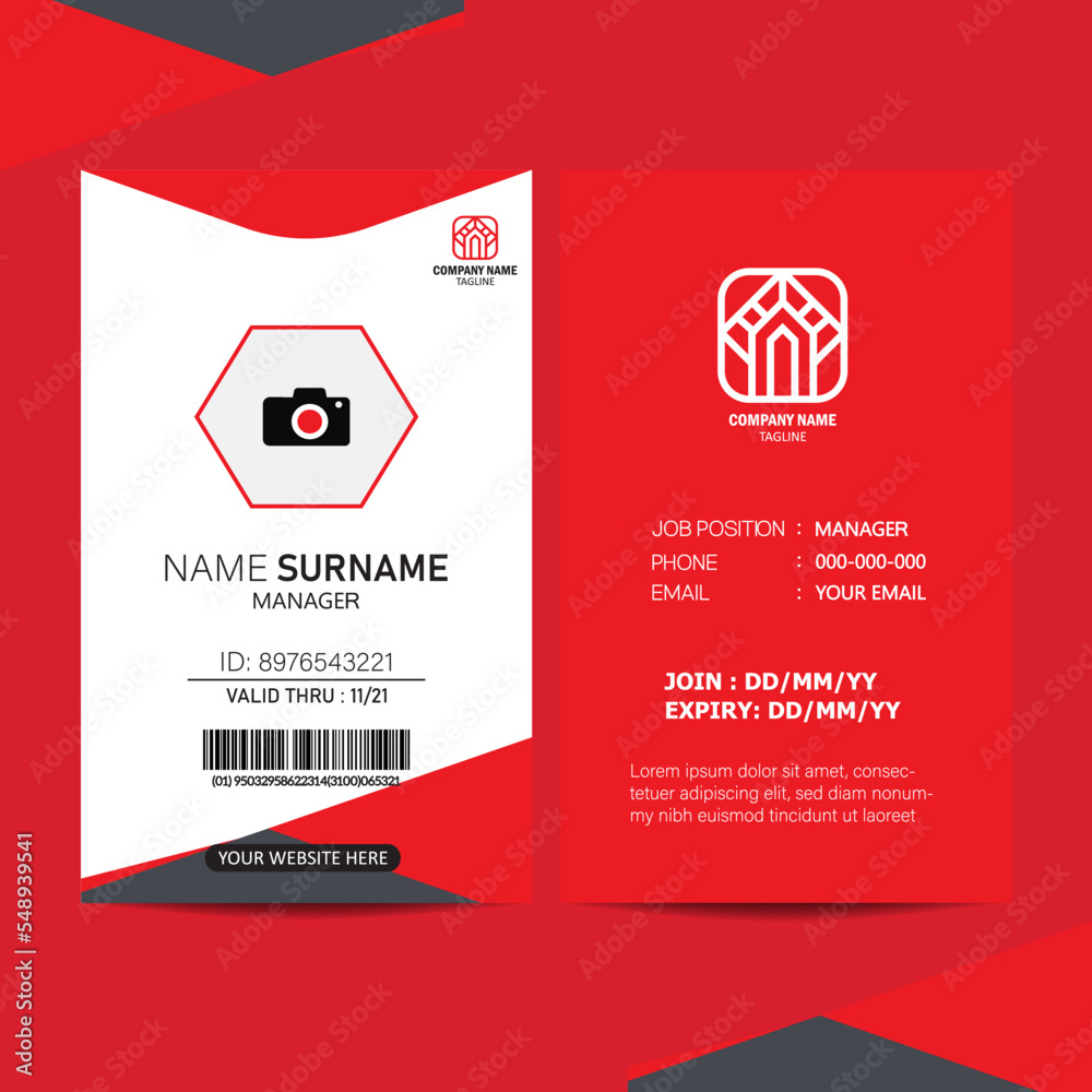 Abstract Id Card Design, Identity Card Template Vector Office Id Card ...