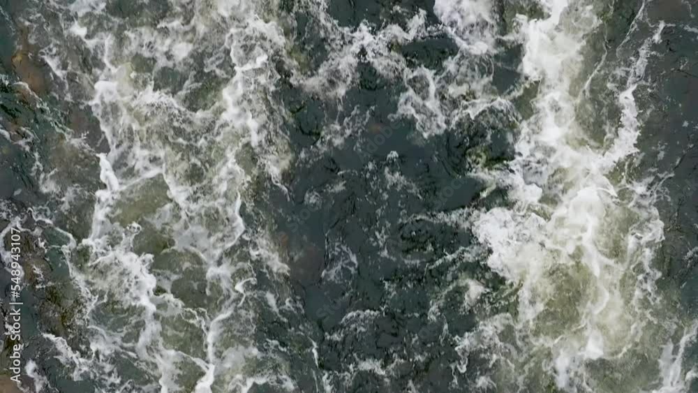 Muddy Water. Dirty Water Flow. Industrial wastewater and foam ...