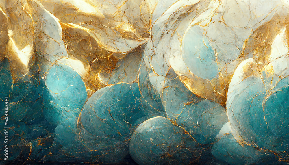 Light blue and gold marble background. Beautiful abstract wallpaper ...