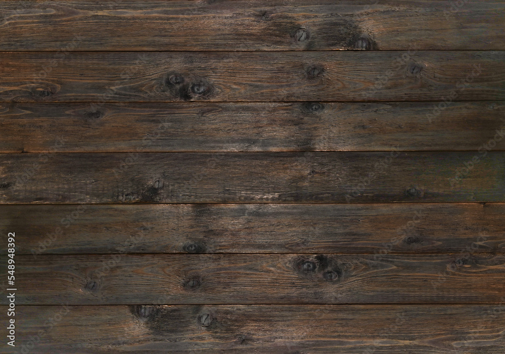 Foto de Vintage brown wood background texture with knots. Old wood wall ...