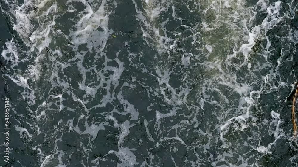 Muddy Water. Dirty Water Flow. Industrial wastewater and foam ...