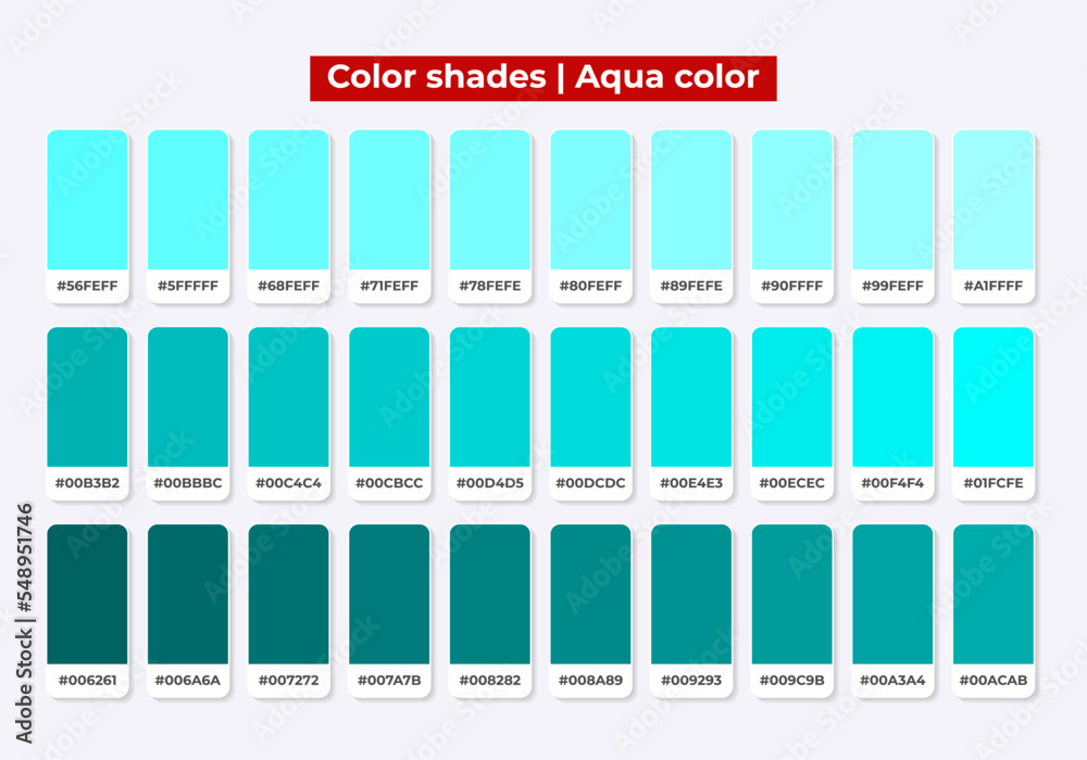Color palette, Aqua/neon color shades, Color harmony, Set of trendy ...