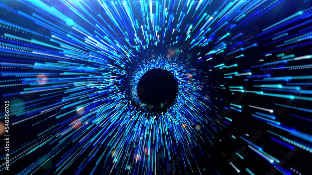 Spiral movement of particles, smooth spiral movement. Motion. Abstract ...