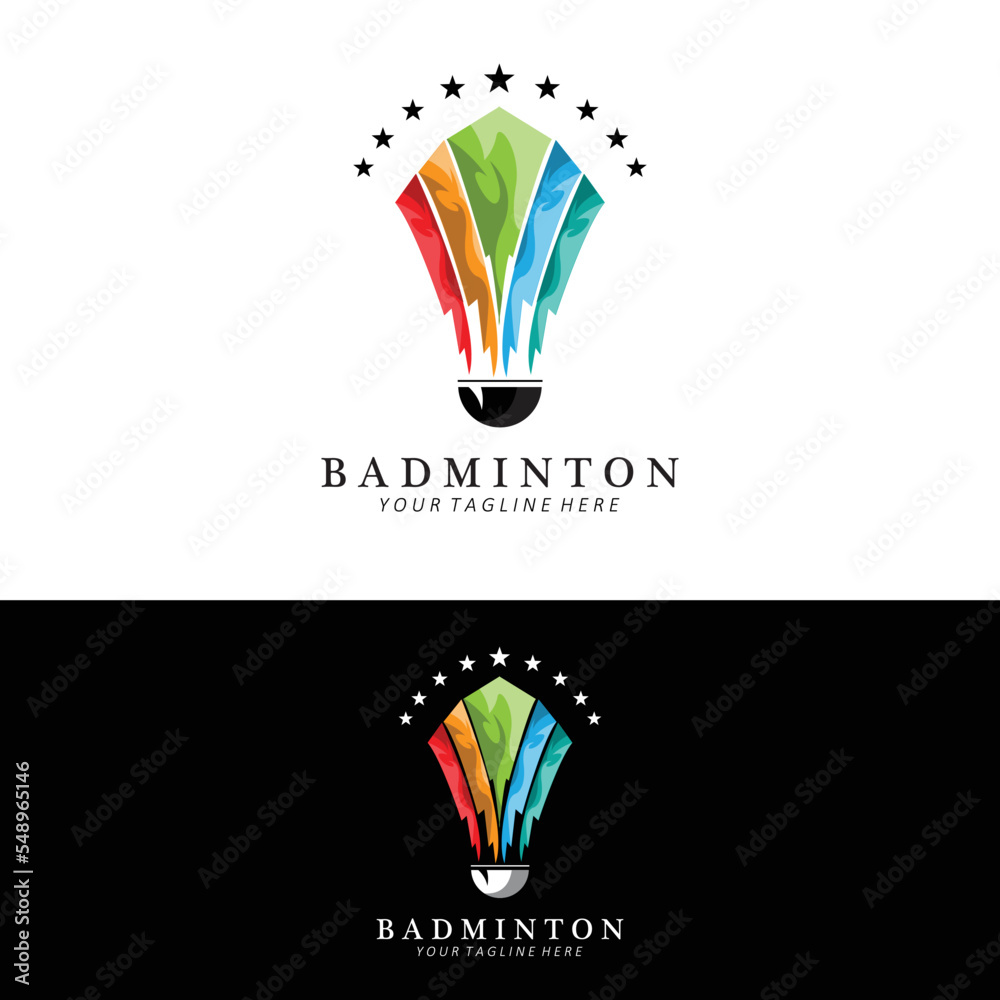 Badminton logo design, vector icon for athletics competitions Stock ...