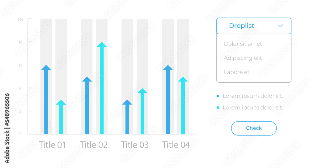 Comparison chart UI element template. Editable isolated vector ...