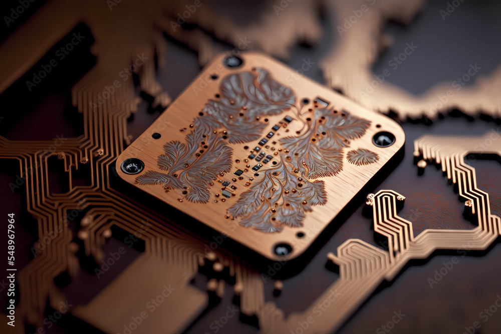 wood made computer circuit board, concept in biochip circuit ...