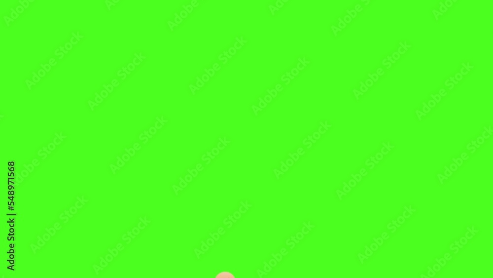 Hand sliding and pressing button on green screen. Hand gesture symbol ...