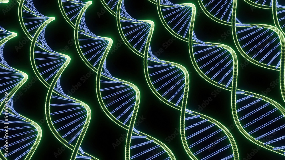 Moving genetic spirals. Design. Many lines of genetic dna helices. DNA ...