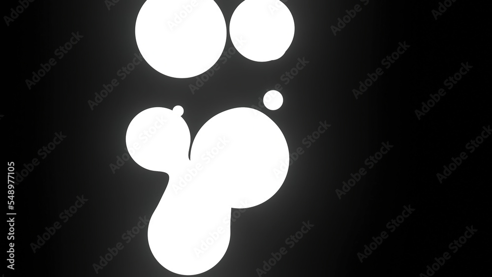 Neon Biological Drops. Design. Glowing moving particles or molecules ...