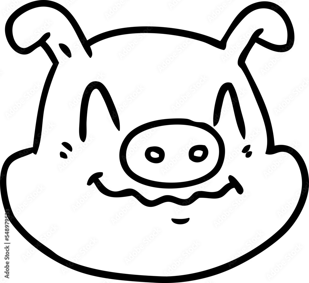 cartoon pig face Stock Vector | Adobe Stock
