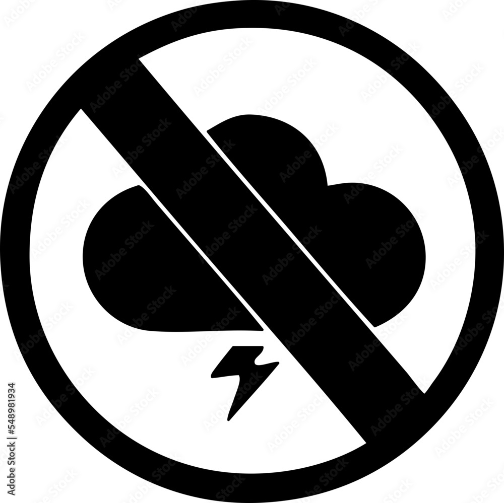 flat symbol of a no storms allowed sign Stock Vector | Adobe Stock