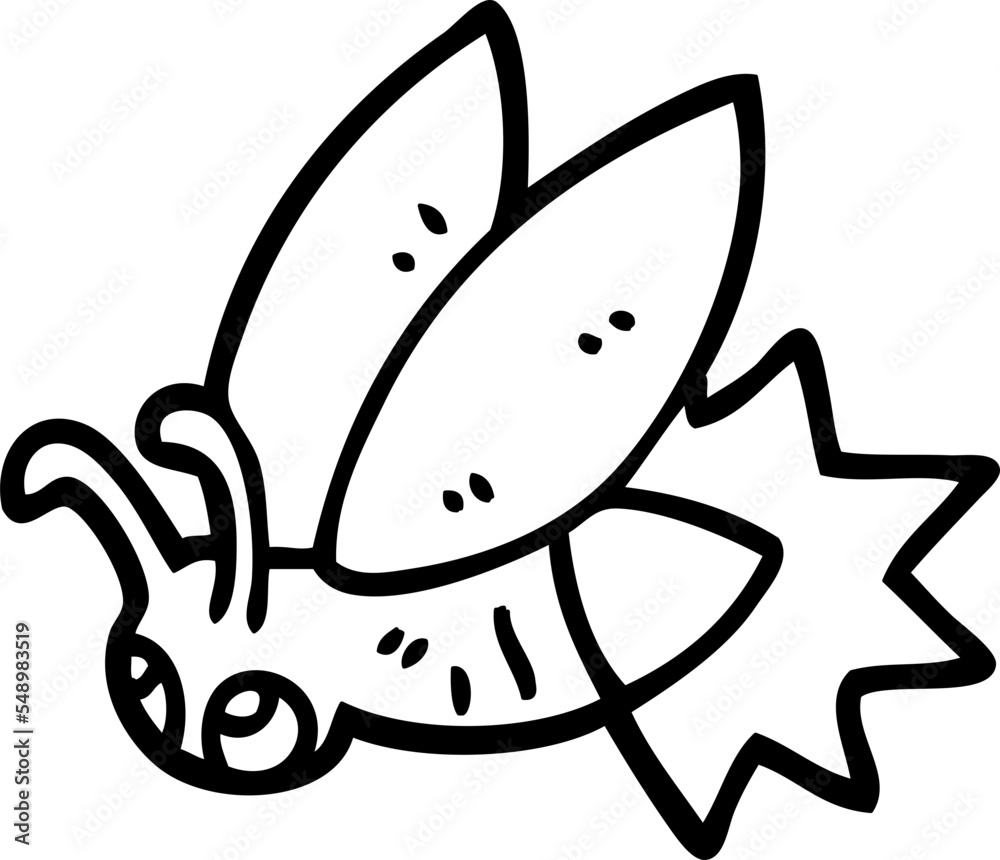 outline cartoon lightning bug Stock Vector | Adobe Stock