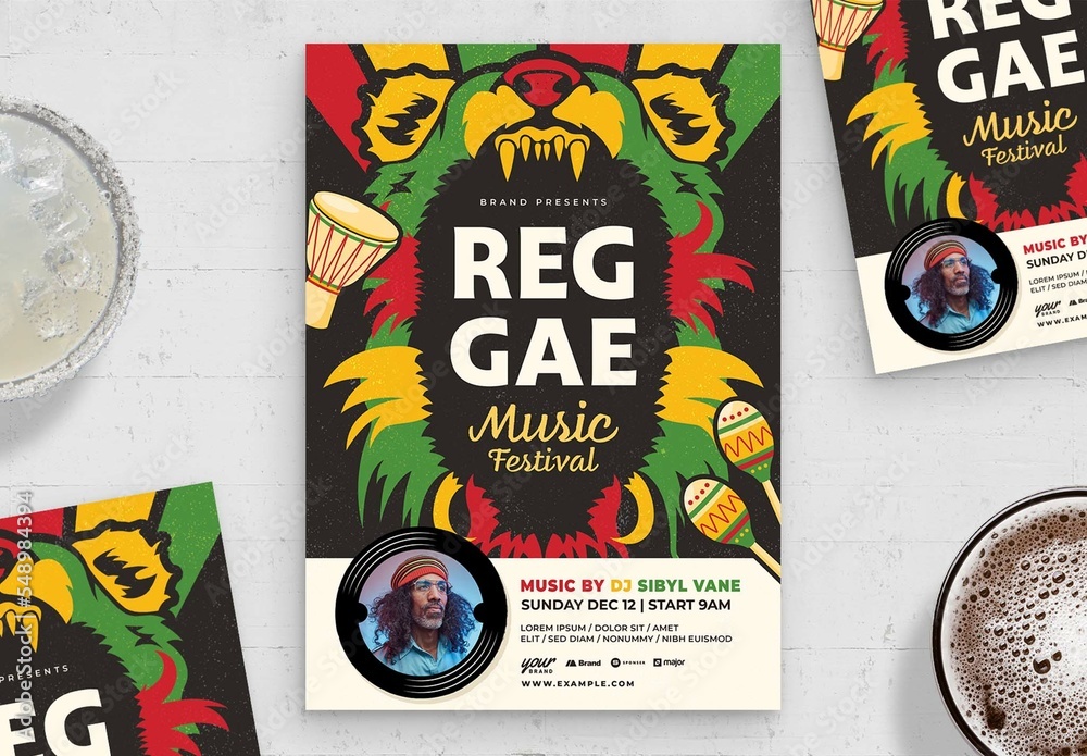 Reggae Flyer Template Stock Template | Adobe Stock