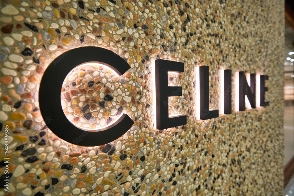 HONG KONG - CIRCA DECEMBER, 2019: close up shot of Celine sign as seen ...
