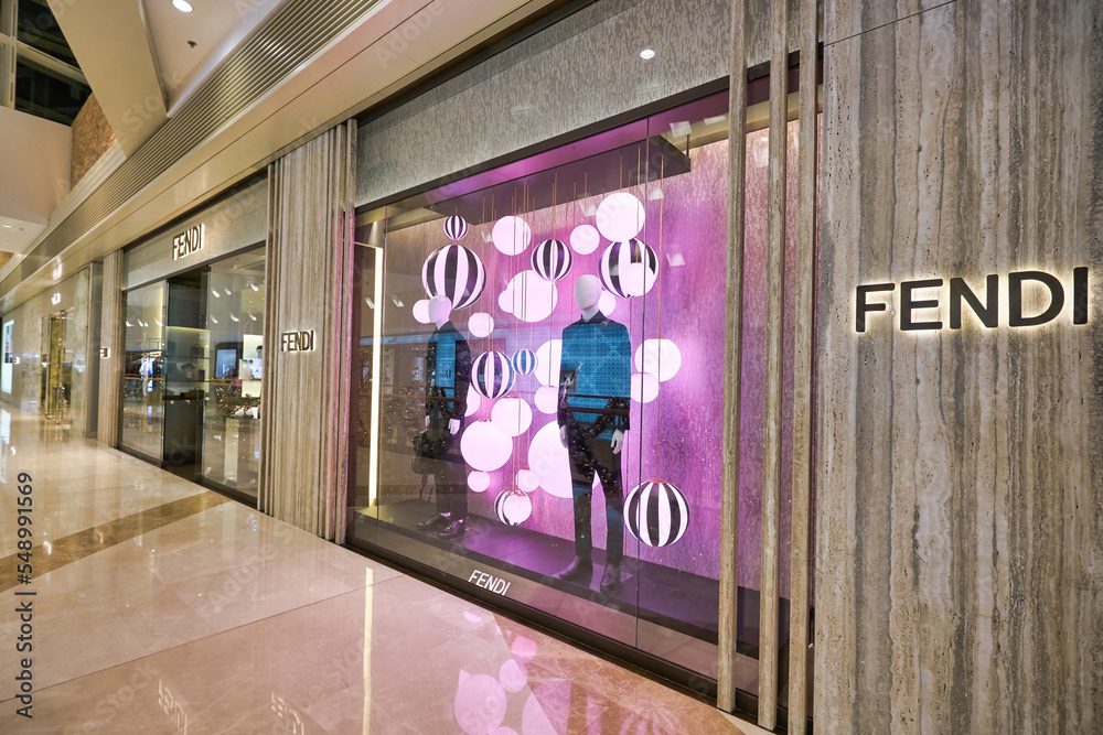 HONG KONG - CIRCA DECEMBER, 2019: Fendi store at Elements shopping mall ...