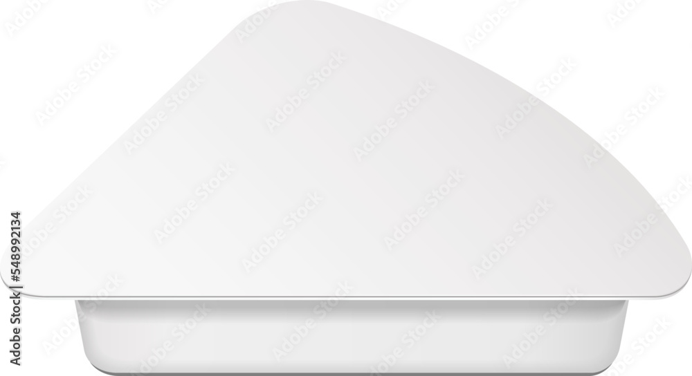 Mockup Triangle Empty Blank Cheese, Curd Plastic Food Tray Container ...