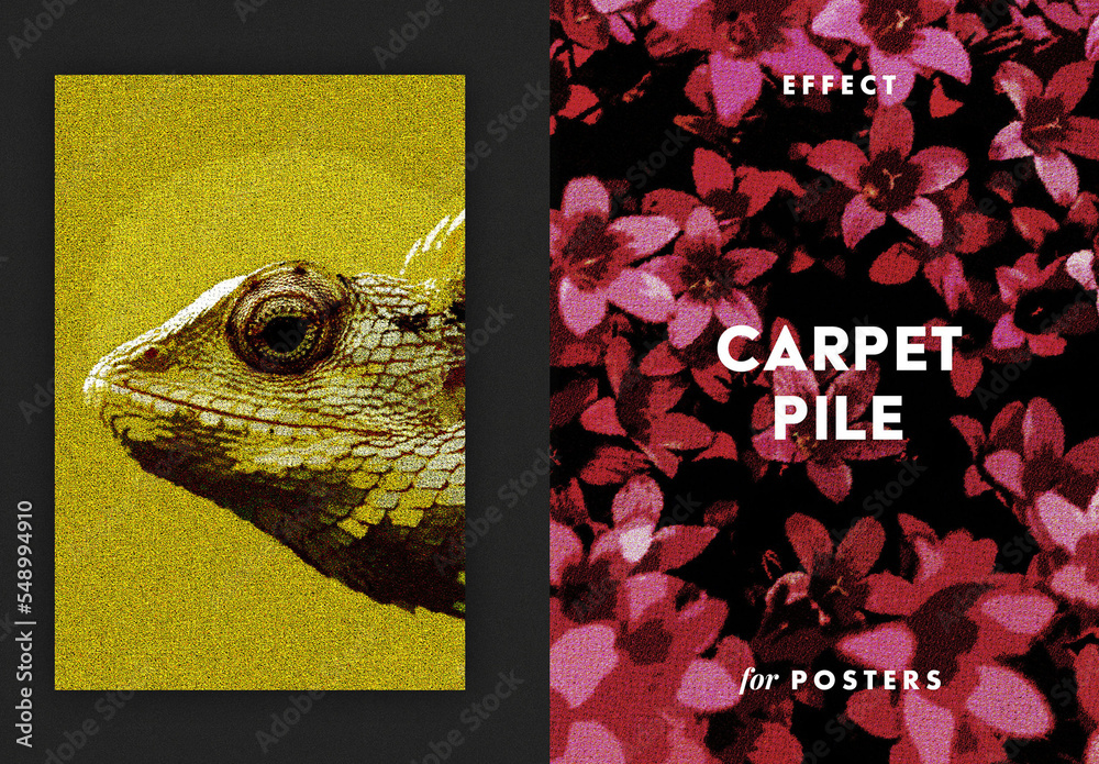Carpet Pile Poster Effect Mockup Stock Template | Adobe Stock
