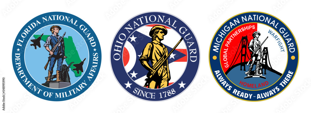 Vector seal of the Michigan National Guard. Ohio National Guard ...