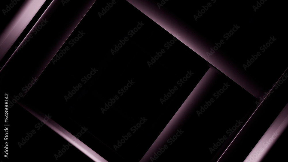 A black empty square portal. Design.A dark tunnel moving in different ...