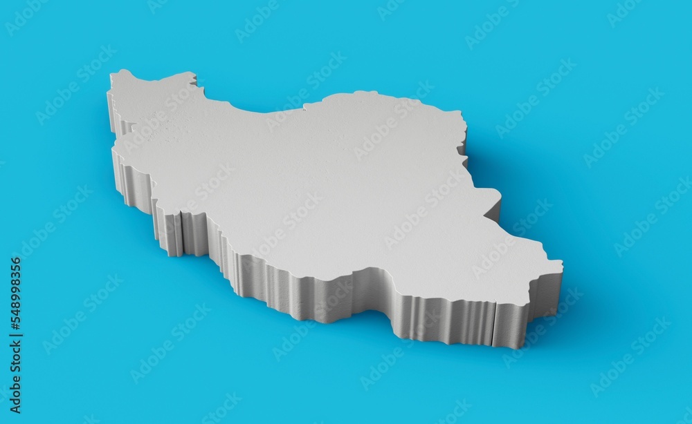Iran map Geography Cartography and topology Sea Blue surface Stock ...