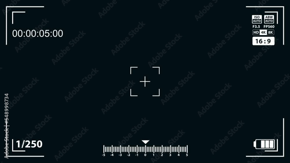 Interface viewfinder digital photo video camera type 1. Widescreen with ...