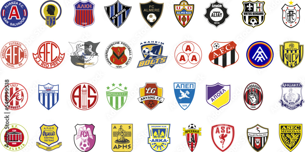 logos of famous brands, icons with company logos, logos of football ...