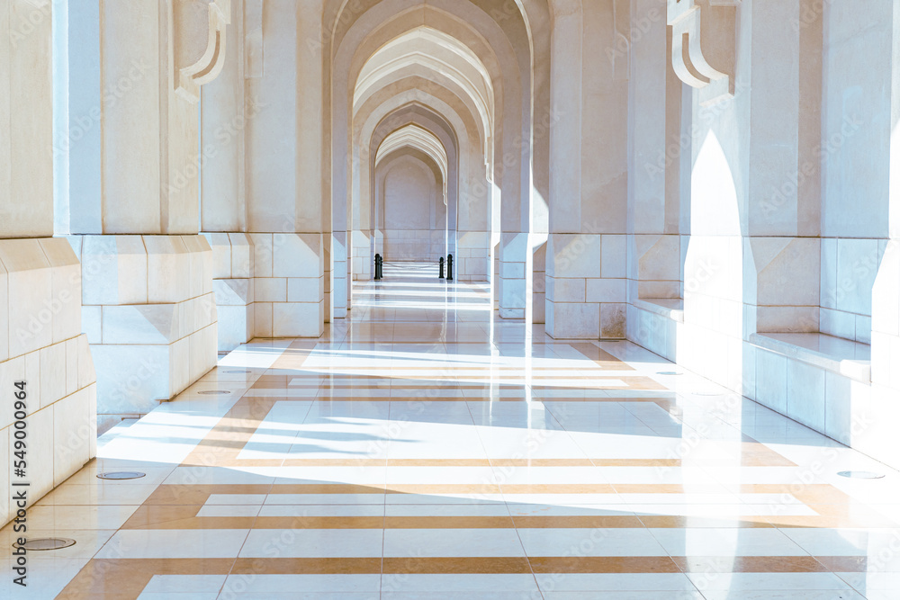 Marble Corridors near Al Alam Sultan Palace in Muscat, Oman. Arabian ...