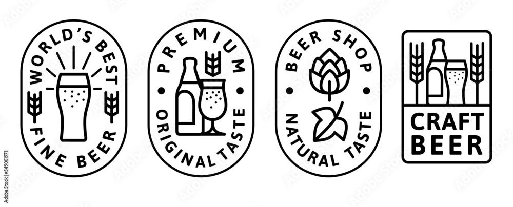 Brewery stamp, emblem. Beer oval vector sign Stock Vector | Adobe Stock