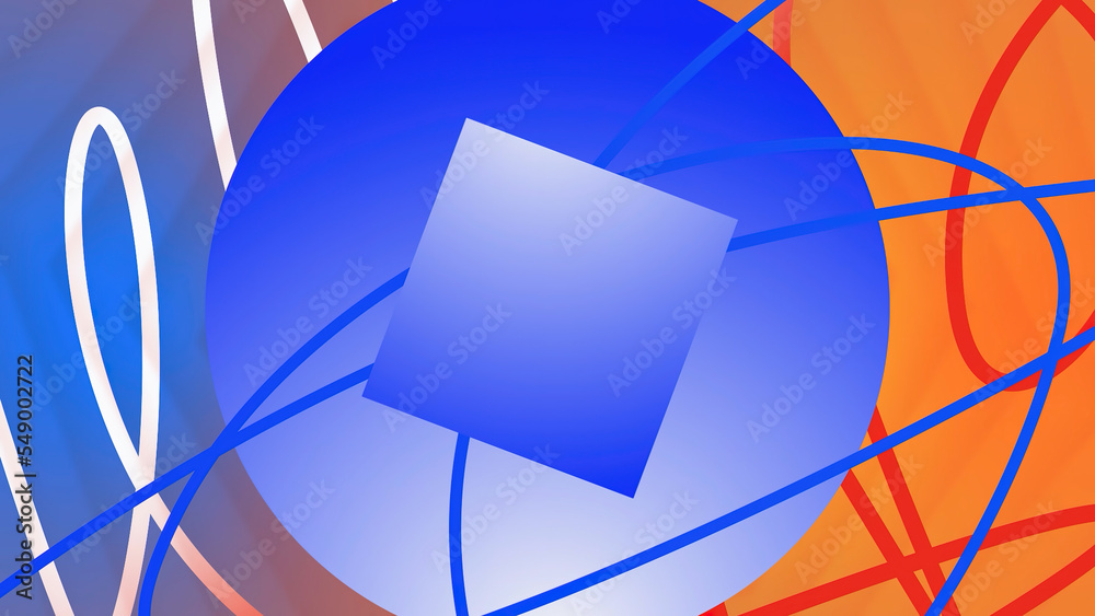 Colorful animation with moving curves and geometric shapes. Motion ...