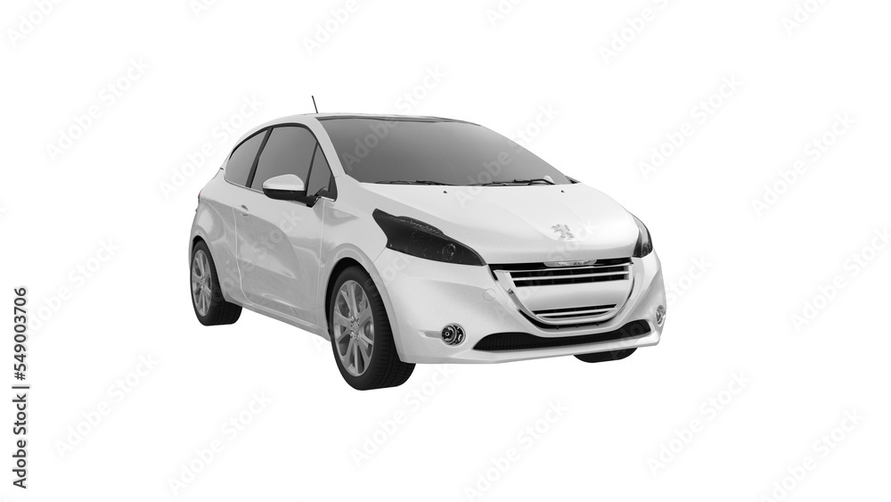Peugeot 208 3d rendering of Peugeot car on transparent PNG background ...