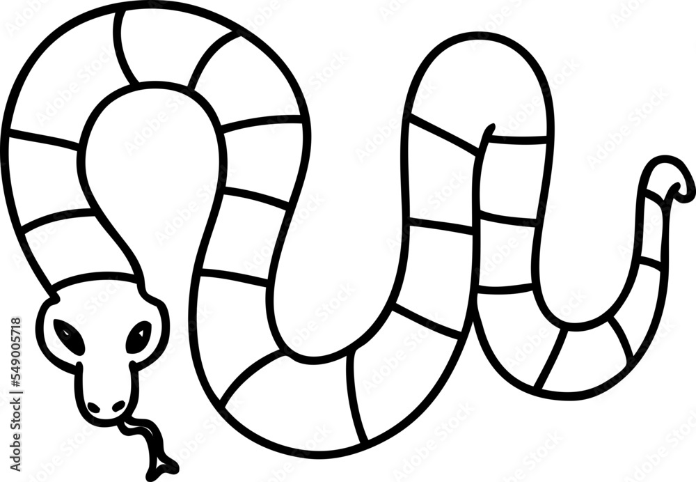 outline quirky cartoon snake Stock Vector | Adobe Stock