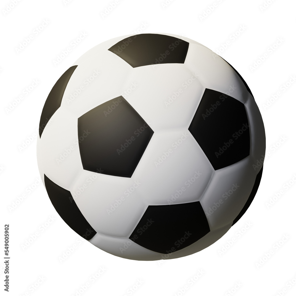 Isometric soccer ball rendering on transparent background Stock ...