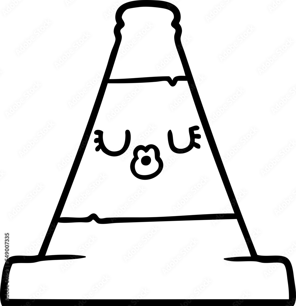 cartoon road traffic cone Stock Vector | Adobe Stock