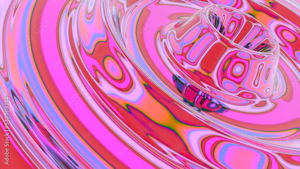 Psychedelic colors in liquid with wave drops. Design. Psychedelic 3d ...
