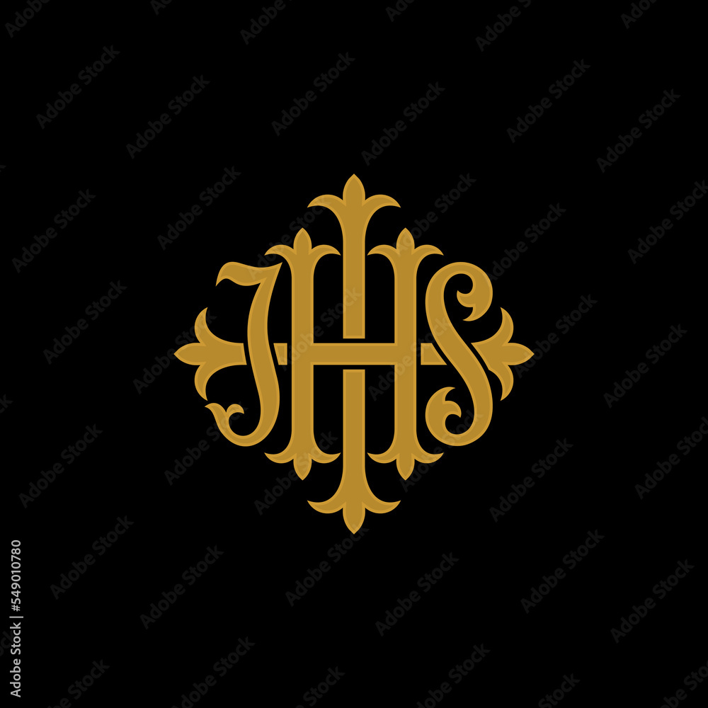 IHS monogram logo, design vector symbol of the god jesus christ. Stock ...