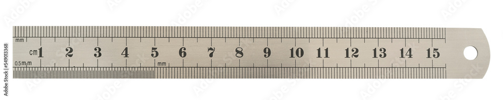 règle graduée de 15 centimètres sur fond transparent Stock Photo ...