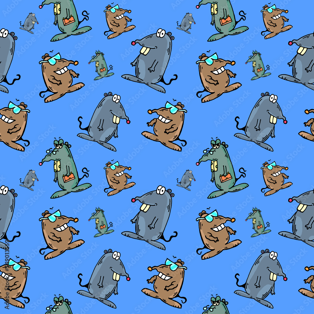 Cartoon Rats Pattern Clipart Stock Illustration | Adobe Stock
