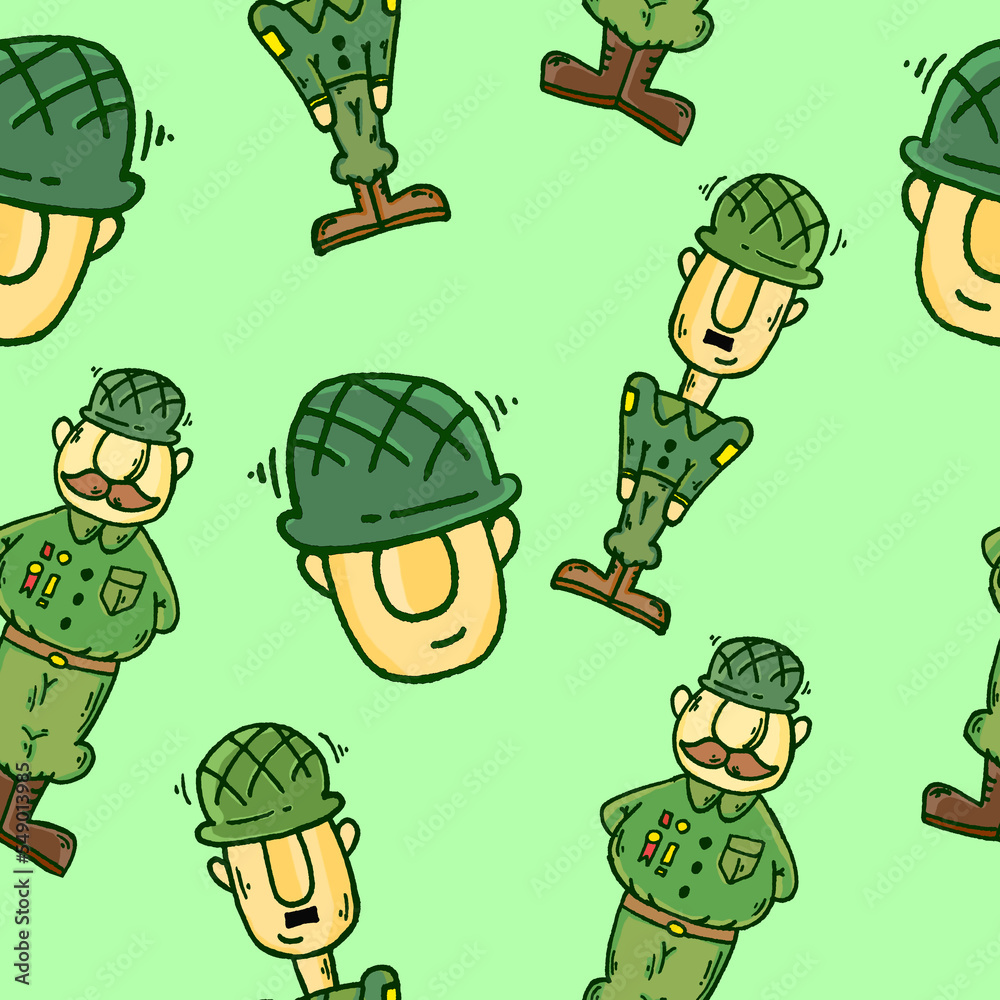 Cartoon Soldiers Pattern Clipart Stock Illustration | Adobe Stock