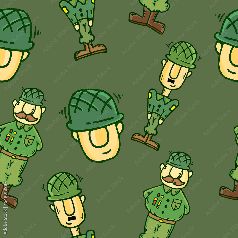 Cartoon Soldiers Pattern Clipart Stock Illustration | Adobe Stock