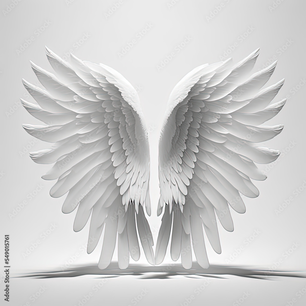 Angel Wings In White Stock Illustration Adobe Stock