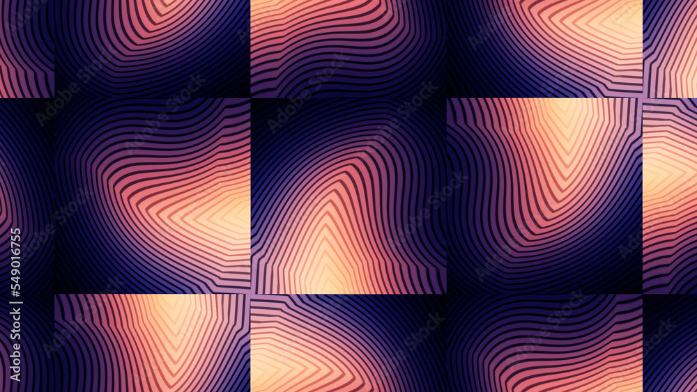 Red and purple patterns. Motion.Large floating lines on squares ...
