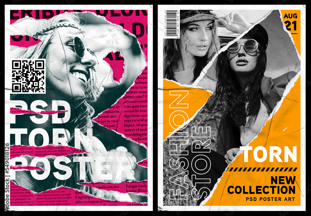 Torn poster design Stock Template | Adobe Stock