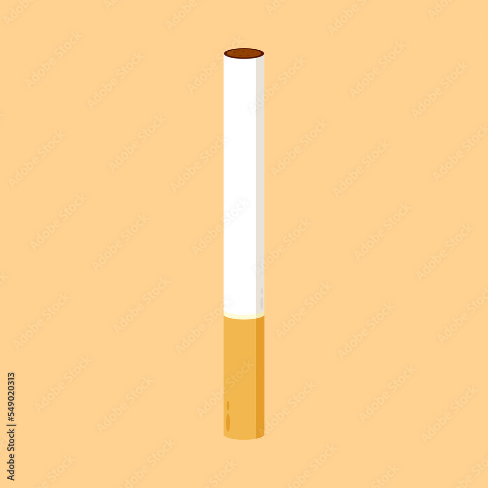 Cigarette Vector -Cartoon Cigarette Illustration Isolated on cream ...
