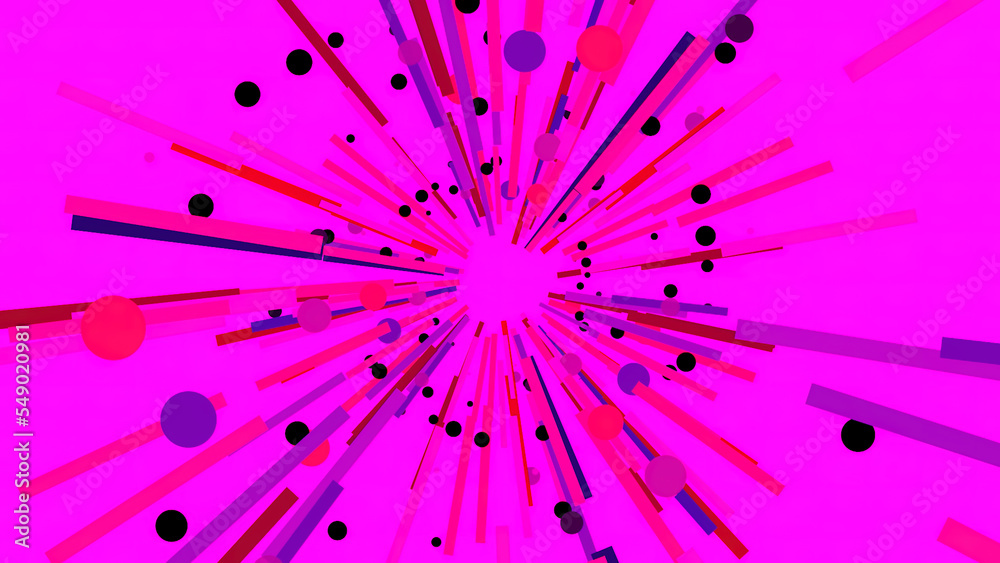 Rotating circle with ray strips. Motion. Technological stripes rotate ...