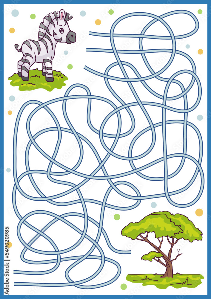 Kids maze game and labyrinth. Children education activity page and ...