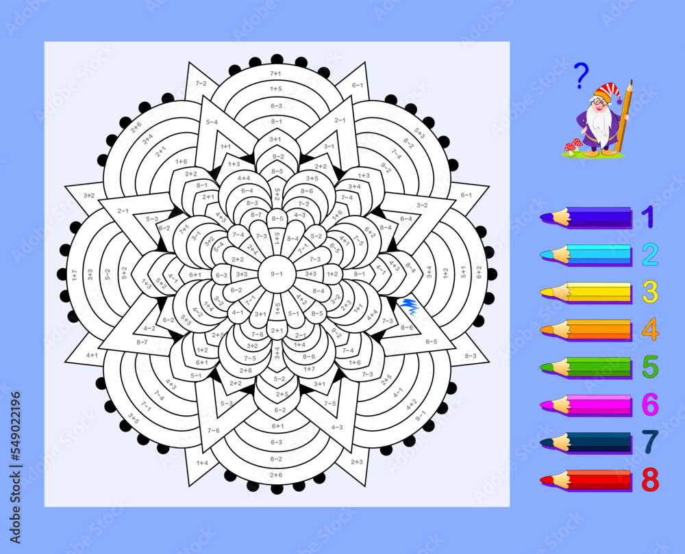 Math education for little children. Coloring book. Mathematical ...