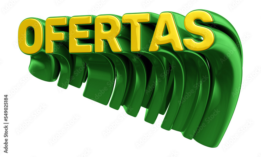 Logo verde 3D rotacionada Oferta Stock Illustration | Adobe Stock