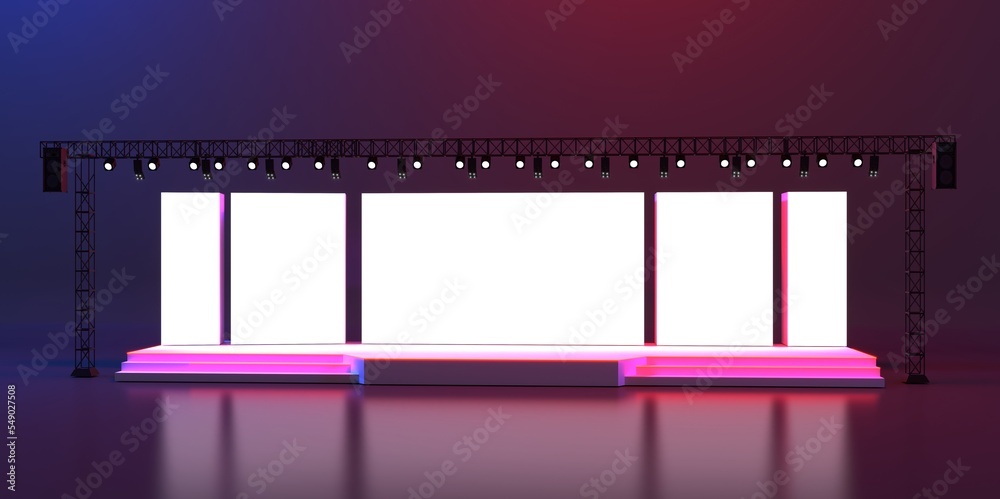 Empty stage design for mockup and corporate identity, display. Platform ...